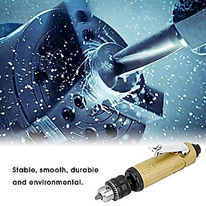 3/8" High Speed Straight Pneumatic Drill Set Power Reversible Air Drilling Tool with Adjustable Inlet Valve 22000rpm