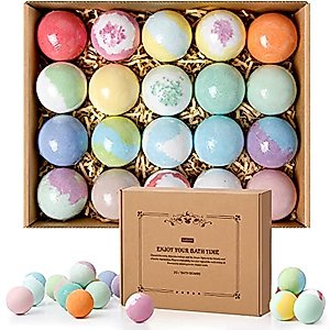 ZenBombs Bath Bombs Gift Set, 20 pcs Natural Shea Butter & Essential Oil Bath Bomb for Skin Moisturizing, Handmade Bubble Bath & Fizzy Spa, Ideal Gift for Women