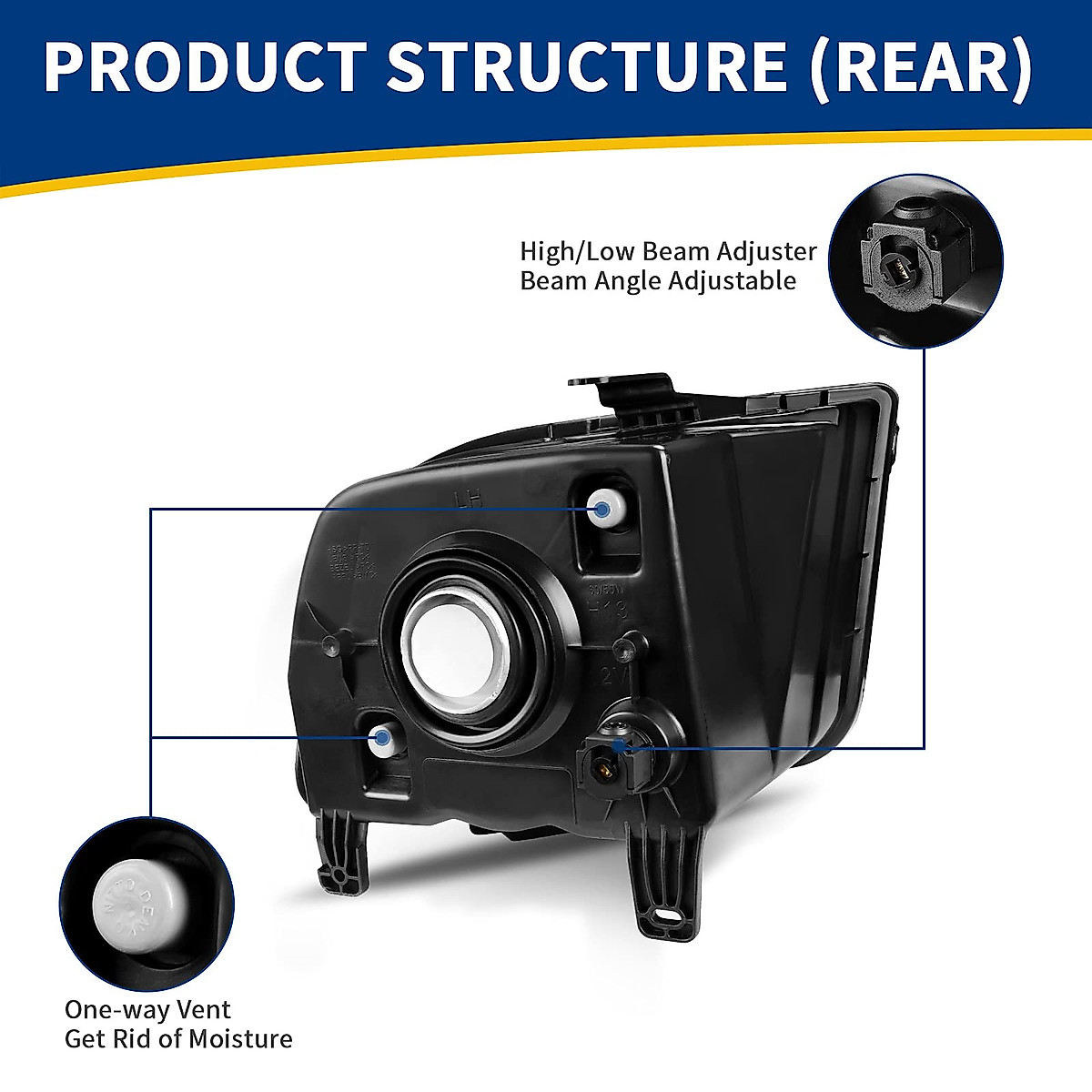 AUTOSAVER88 Headlight Assembly Compatible with 2005-2009 Ford Mustang Black Housing Clear Lens OE Style Headlamps Replacement(Driver and Passenger Side)