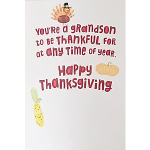 Greeting Card You're A Grandson To Be Thankful For At Any Time of Year Happy Thanksgiving