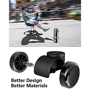 Office Chair Wheels Brozigo Chair Wheels Replacement 5-Pack, Office Chair Casters Heavy Duty Replacement for Hardwood Floors and Carpet, 2 inch Fits 99%, Black