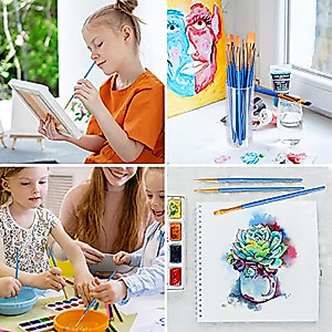 Paint Brush Set, Heartybay 10Pcs Paint Brushes for Acrylic Painting, Water Color Paintbrushes for Kids, Easter Egg Painting Brush, Face Paint Brush for Halloween, Round Pointed Tip Detail Small Brush