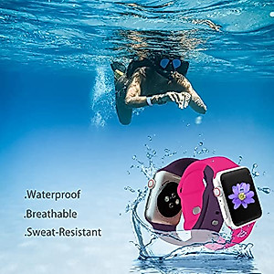 Cindgress Sport Bands Compatible with 41mm 38mm 40mm Apple Watch Bands for Women Men,Compatible with Soft Silicone Apple Watch Series 6 Bands for Women Men Series SE 9 8 7 6 5 4 3 2 1 S/M Hot Pink