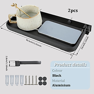 HSHGZSR 2Pcs RV Aluminum Wall Mounted RV Floating Shelf Fold Down Wall Shelf RV Drop Down Shelf Easy to Install Wall Folding Shelves Shelf Space Saving Small Folding Floating Shelves for RV Camper