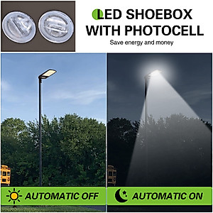 hykolity 240W/300W Switchable LED Parking Lot Light, 150LM/W 5000K LED Street Lighting with Photocell Sensor[750W-1000W HPS Equiv.] 100-277V, Commercial Slip Fitter Mount LED Shoebox Light