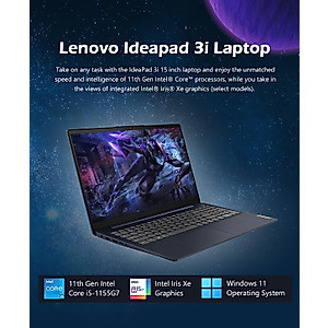 Lenovo Ideapad 3i Business Laptop, 15.6" Full HD (1920x1080) Touch Screen, 12GB DDR4 RAM 512GB SSD, Intel Core i5-1155G7, Intel Iris X Graphics, Bluetooth, Wi-Fi, Win11, Abyss Blue