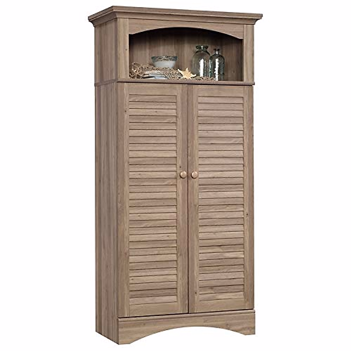 Sauder Harbor View Storage Cabinet, Salt Oak finish