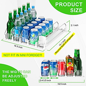 KUUKIKV Drink Organizer for Fridge, Upgraded Soda Can Dispenser for Refrigerator, Automatic Pusher Glide and Adjustable Width Can Organizer for Refrigerator - Holds up to 25 Cans (5 Rows White)