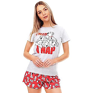 Disney Pajamas Women | 101 Dalmatians Pajama Set | Short Summer Pjs Grey XX-Large