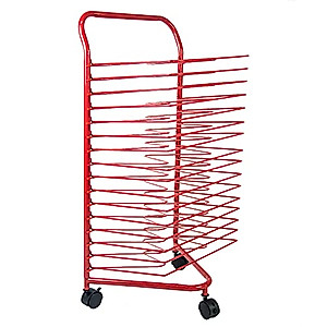 AIWFL Art Drying Rack for Classroom Paint Drying Rack Art 16 Shelves Metal Artwork Storage Display Rack Art Drying Rack with Wheels for Classroom Painting Crafts