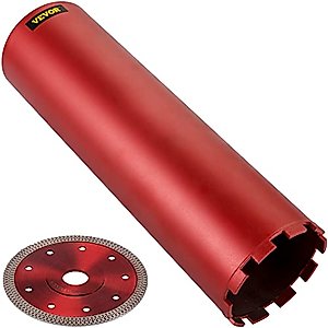 VEVOR Diamond Core Drill, 5"/127mm Diameter Core Drill Bit, 14"/355mm Concrete Core Drill Bit, 5/8"-11 Thread Core Bit, Dry/Wet Drill Core Bits w/a Blade, Diamond Wet Coring Bit for Concrete Brick