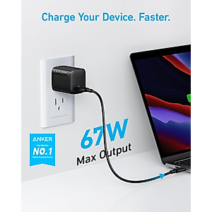 Anker 67W USB C Wall Charger, Anker 315 Charger, PIQ 3.0 Compact & Foldable Fast Charger, for MacBook Pro/Air, iPhone 15/15 Pro/15 Pro Max/14/14 Pro/14 Pro Max, iPad, Galaxy, Pixel, AirPods, & More