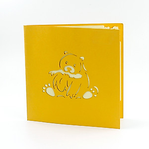 CUTE POPUP - Father's Day Card, Bear Catching Salmon Pop Up Card, Happy Birthday Popup Card, Greeting Cards, Perfect Handmade Present for Family and Friends or Fishing Lovers on Any Occasion