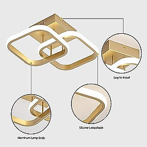 AMZASA Gold Hallway Light Modern LED Ceiling Light Mini Close to Ceiling Lamp for Balcony Corridor Closet Bedroom Bathroom Kitchen 4000K Neutral Light