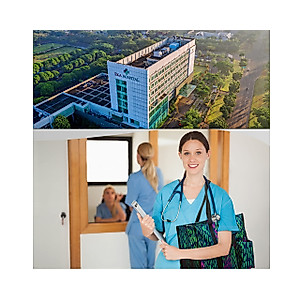 Pursetti Utility Tote with Pockets & Compartments-Perfect Nurse Tote Bag, Teacher Bag, Work Bags for Women & Craft Tote (Tropical Rain)