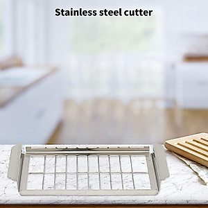 Stainless Steel Cutter Style Butter Case, Butter Slicer Metal Saucer with Plastic Transparent Cover Covered Cheese Storage Container with Knife for Kitchen(White)