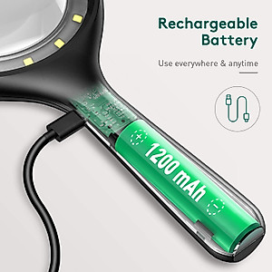 Magnifying Glass with Light, 30x 60x Magnifying Glass for Reading Lighted - 33 LEDs Magnifying Glass Magnifier Magnifier with Light