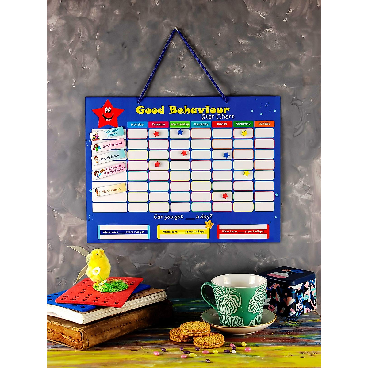 Magnetic Chore Chart for Kids Multiple Kids - Good Behavior Chart at Home - Dry Erase Reward Chart Toddler to Teens Chore Chart - Daily Responsibility Board - Potty Training Star Chart Wall or Fridge