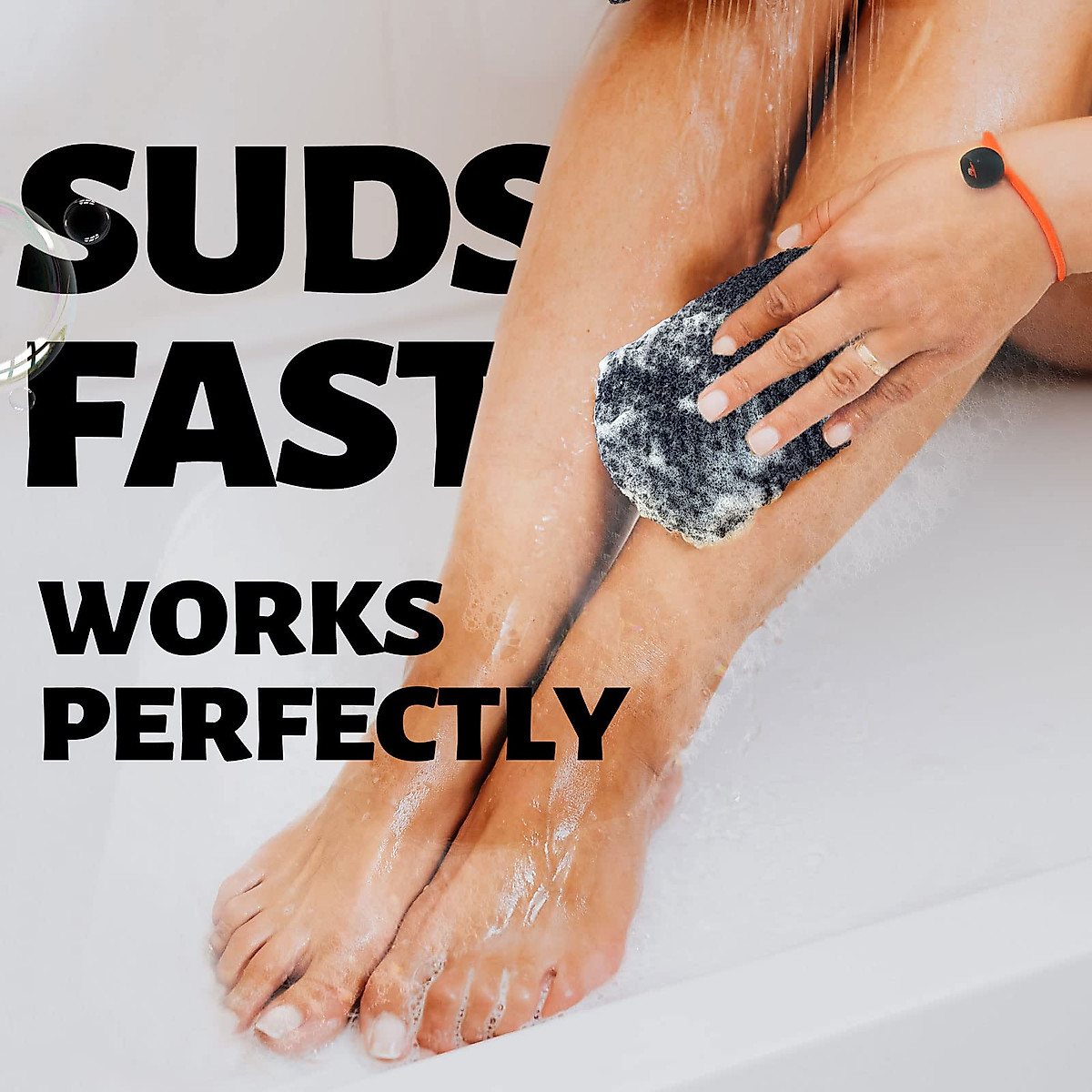 MIG4U Exfoliating Soap Bag for Shower 2 Pieces - Bar Soap Saver Pouch, Bamboo Body Scrubber Exfoliator Pocket in Travel Bathing, Black, Double Layer