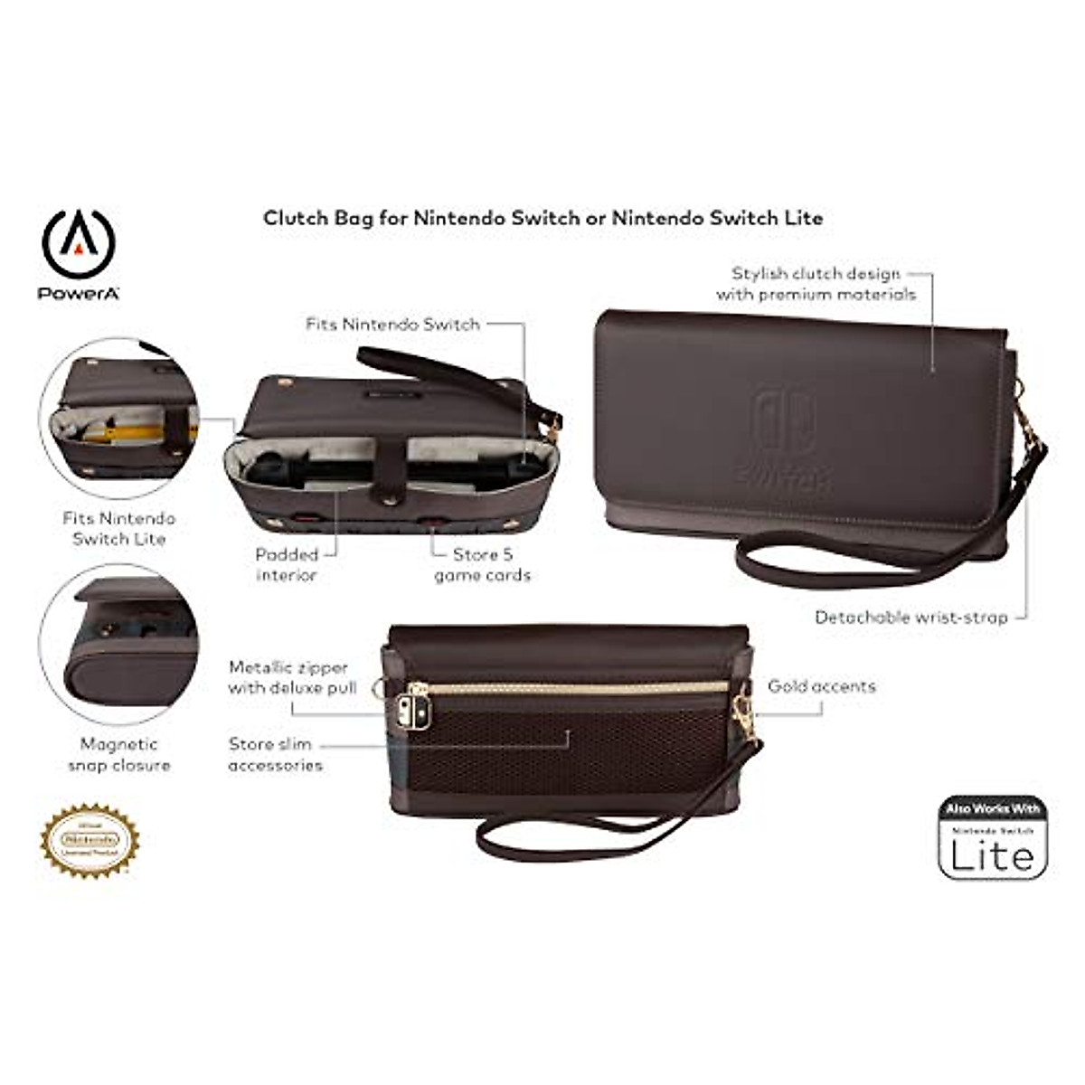 PowerA Clutch Bag for Nintendo Switch or Nintendo Switch Lite, Carrying Case, Storage Case, Console Case, Fashion, Style - Nintendo Switch