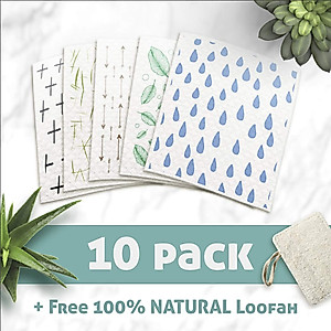 Swedish Dishcloths for Kitchen 10 Pack | Swedish Dishcloth | Swedish Dish Cloth | Reusable Paper Towels Washable | Sweedish Dish Rags | European Dish Cloth | Swedish Dish Clothes |