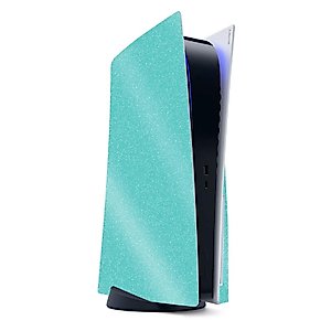 MightySkins Glossy Glitter Gaming Skin for PS5 / Playstation 5 - Solid Turquoise | Durable High-Gloss Glitter Finish | Easy to Apply and Change Style | Made in The USA