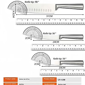 Vvinjinwujin 5 pieces ultra-sharp kitchen knife set - stainless steel knife set, chef's knife set, precise cutting, ergonomically designed, essential for the kitchen, very suitable for home cooking