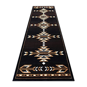 Flash Furniture Amado Collection Rustic Southwestern Area Rug - Non-Shedding Brown Olefin Fibers - 3' x 16' - Jute Backing - Bedroom, Living Room, Entryway