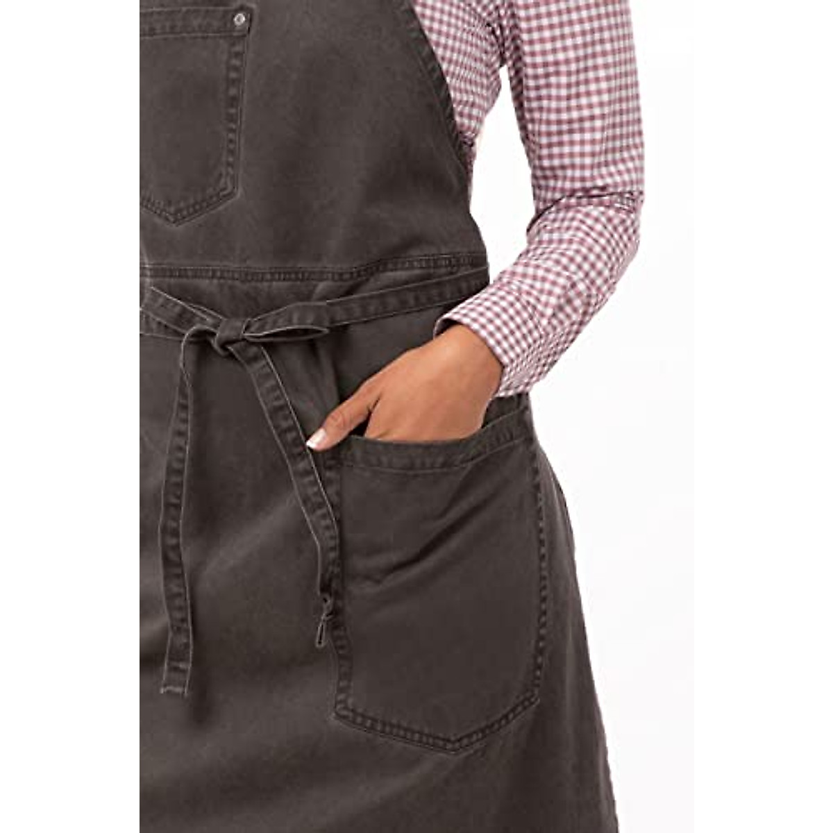 Chef Works Unisex Dorset Bib Apron, Pewter, One Size