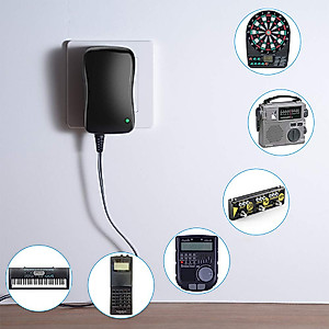 SoulBay Universal Power Supply AC to DC 3V 4.5V 5V 6V 7.5V 9V 12V Multi Voltage Power Adapter with 8 Plugs for Center Negative(-) Tip Negative Effects Pedals Keyboards Instrument - 2A Max