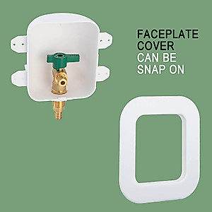 [1 Piece] Lingmfg Ice Maker Outlet Box PEX Crimp, 1/2 inch Crimp PEX 1807, Connection 1/4 Inch Ice Maker Hose, Water Valve Box Inlet Compression Cover Old Work