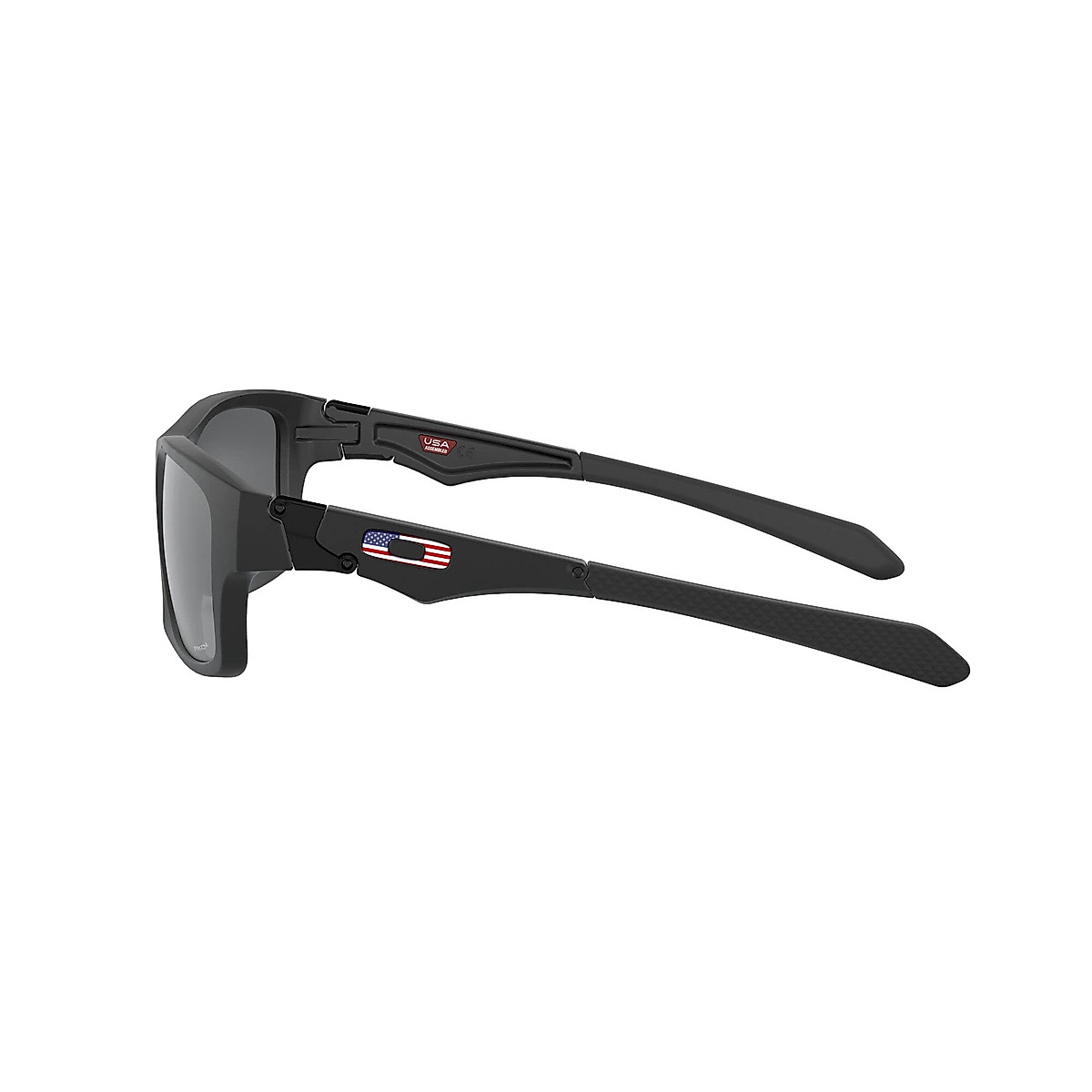 Oakley Men's OO9135 Jupiter Squared Rectangular Sunglasses, Matte Black USA Flag W/Prizm Black, 56 mm