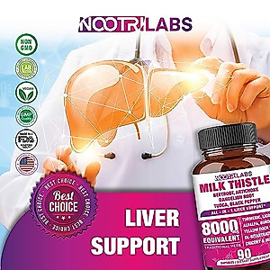 All-in-1 8000mg Highest Potency Milk Thistle NAC BeetRoot Artichoke Dandelion Root - Liver Health Support, Cleanse Detox & Repair, Antioxidant, Plus TUDCA Choline and Ginger - 90 Vegan Capsules