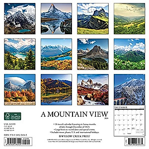 Willow Creek Press Mountain View Monthly 2024 Wall Calendar (12" x 12")