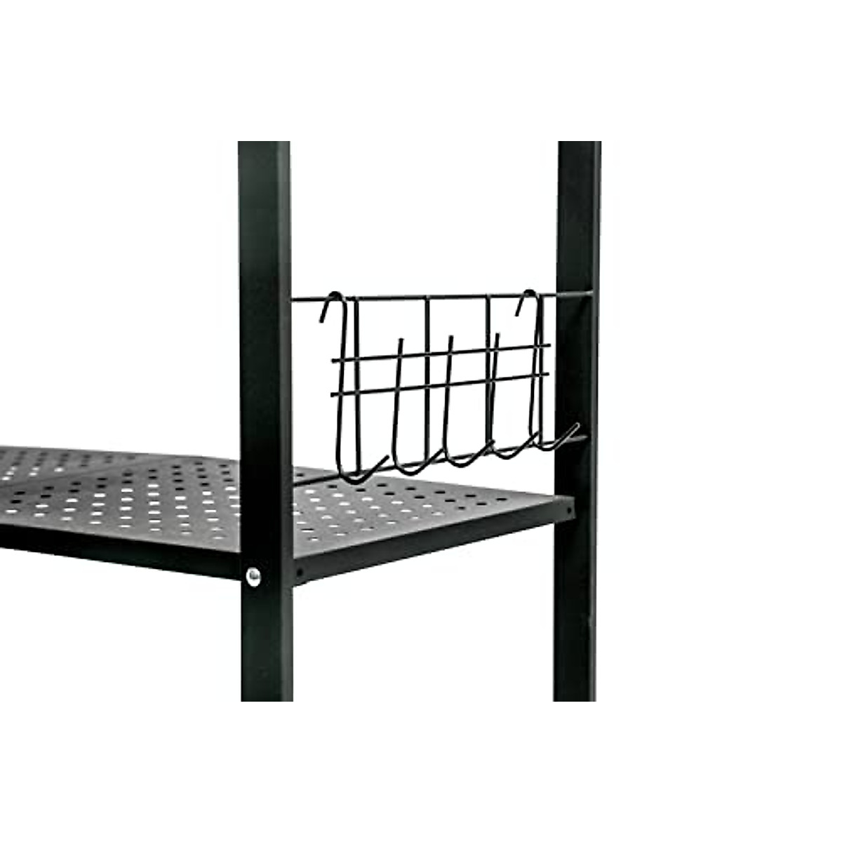 SPAXCEL 3-Tier Foldable Storage Shelves,No Assembly/No Tools Required,3 Tier Shelf,Metal Shelf Organizer,Black