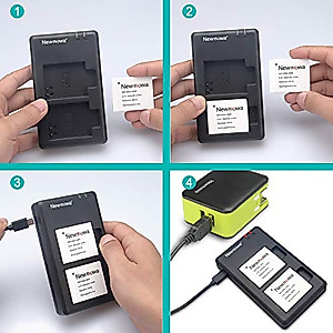 Newmowa NB-6L NB-6LH Battery (2 Pack) and Dual USB Charger Kit for Canon NB-6L NB-6LH and Canon Powershot D10, D20, D30, S90, S95, S120, SD770 is, SD980 is, SD1200 is, SD3500 is, SD4000 is, SX260 HS
