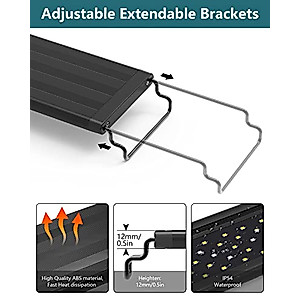 SEAOURA Led Aquarium Light for Plants-Full Spectrum Fish Tank Light with Timer Auto On/Off, 18-24 Inch, Adjustable Brightness, White Blue Red Green Pink LEDs with Extendable Brackets for Freshwater