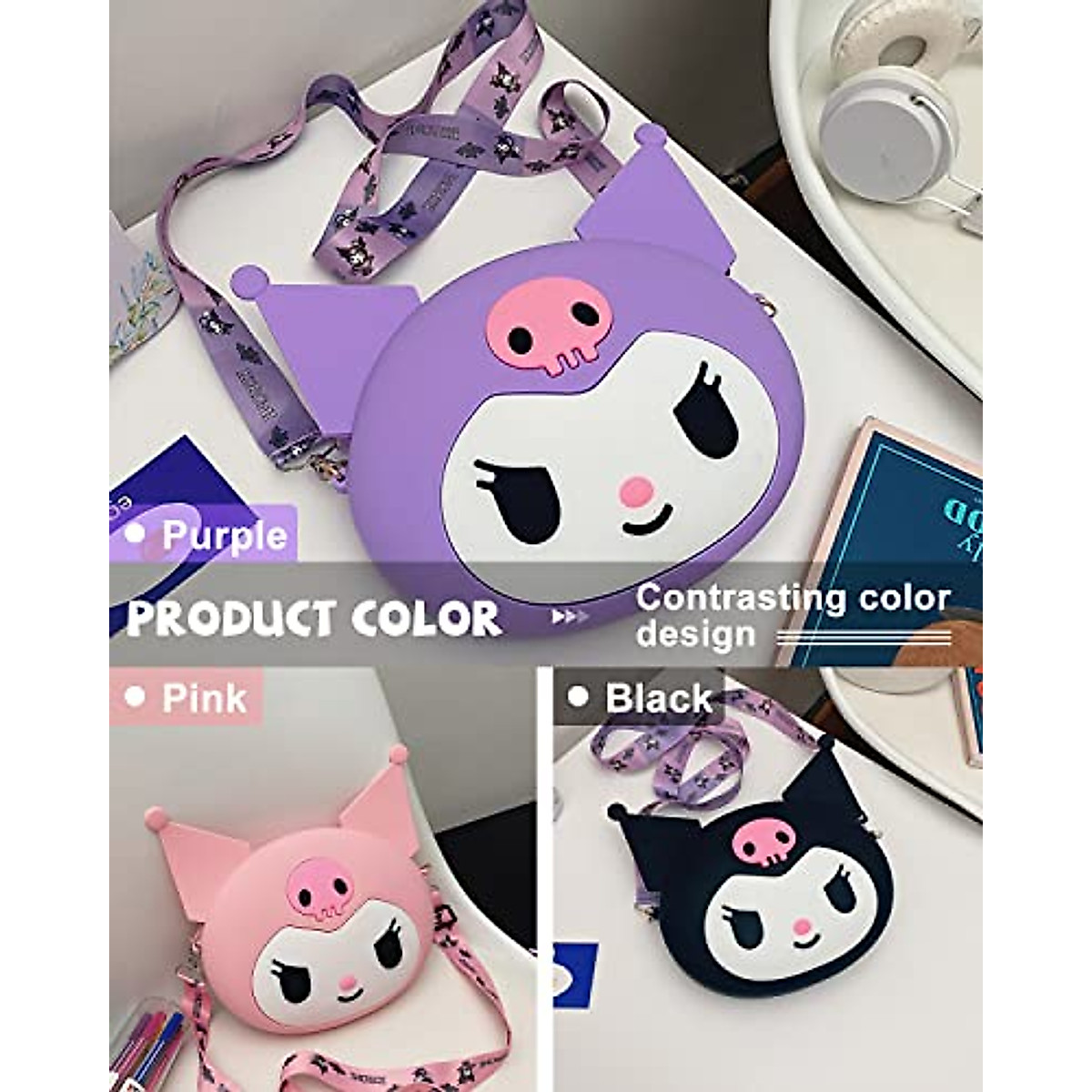 Kuromi Bag,my melody backpack,Kuromi Accessories,Cute Cartoon Character Bag, My Melody Anime Toy Bag
