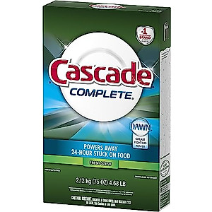 Cascade Complete Powder Dishwasher Detergent, Fresh Scent, 75 oz, White