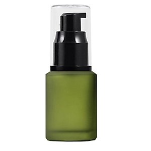 1PCS 60ML/2OZ Empty Refillable Green Frosted Glass Bottles with Pump Vial Cosmetic Dispenser Jars Storage Container Portable Travel Bottle Sample Trial Packing