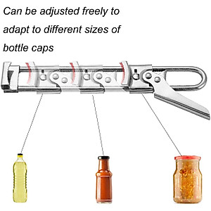 Adjustable Jar opener & Bottle Opener | Stainless Steel Manual Jar Bottle Opener Professional Can Opener | Lid Seal Remover | Kitchen Cooking Lids Remover