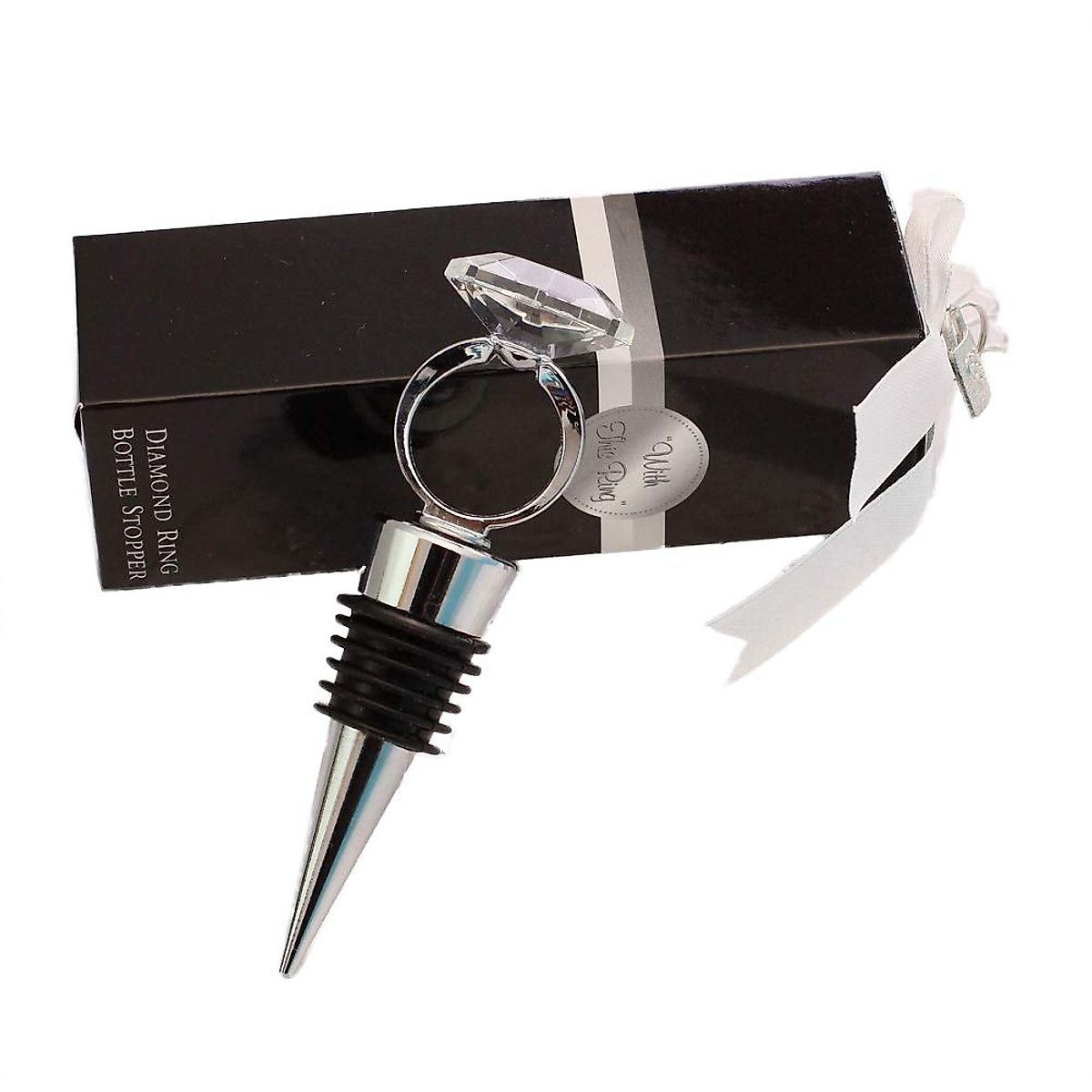 Pack of 3, Reusable Alloy Wine Champagne Beverage Bottle Stopper Beer Saver Cap Bar Wine Tool with Gift Box for Guests Adults Travel Bridal Party Supplies Engagement Wedding Gift (Ring Shape)