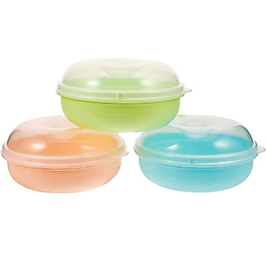 ABOOFAN 3pcs Bagel Fresh Holder Container Sandwich Containers Round Donut Keeper Holder Fresh Saver Muffin Bread Fruit Storage Box Food Container for Fridge Take Out Box