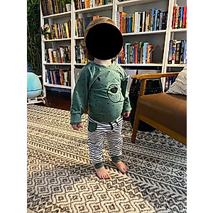 BOUTIKOME Toddler Baby Boys Outfits Infant Long Sleeve Shirts Pants Sets 0-4 Years Kids Fall Winter Sweathirt Pants Clothes (Green,12-18 M(Size:90))