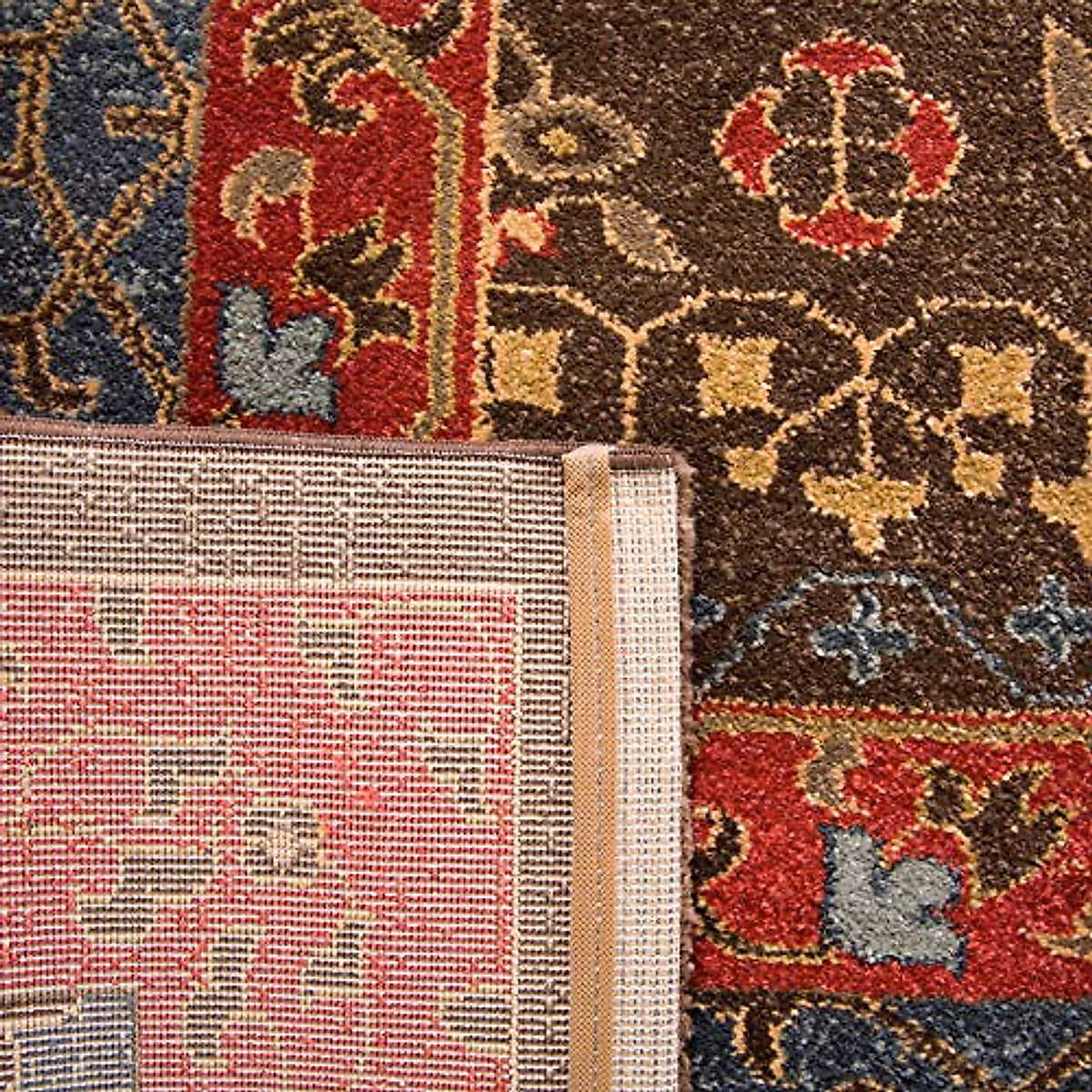 SAFAVIEH Mahal Collection Area Rug - 10' x 14', Navy & Red, Traditional Oriental Design, Non-Shedding & Easy Care, Ideal for High Traffic Areas in Living Room, Bedroom (MAH620C)