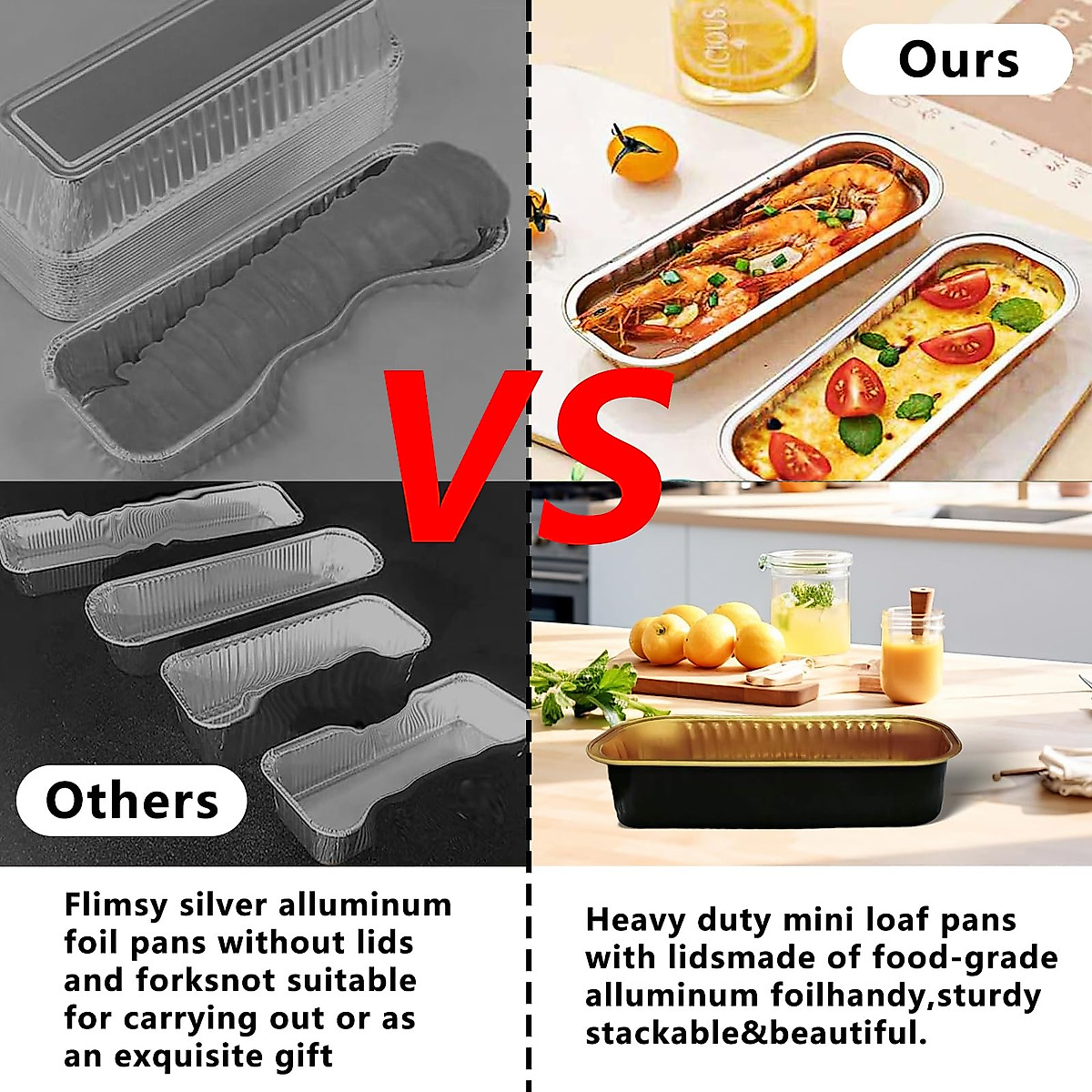 MJPCUAU 12Pack Mini Loaf Pans with Lids and Spoons, 6.8oz Disposable Rectangle Aluminum Foil Oven Cake Container, Baking Bread Muffin Dessert Tins for Family Gatherings and Picnics