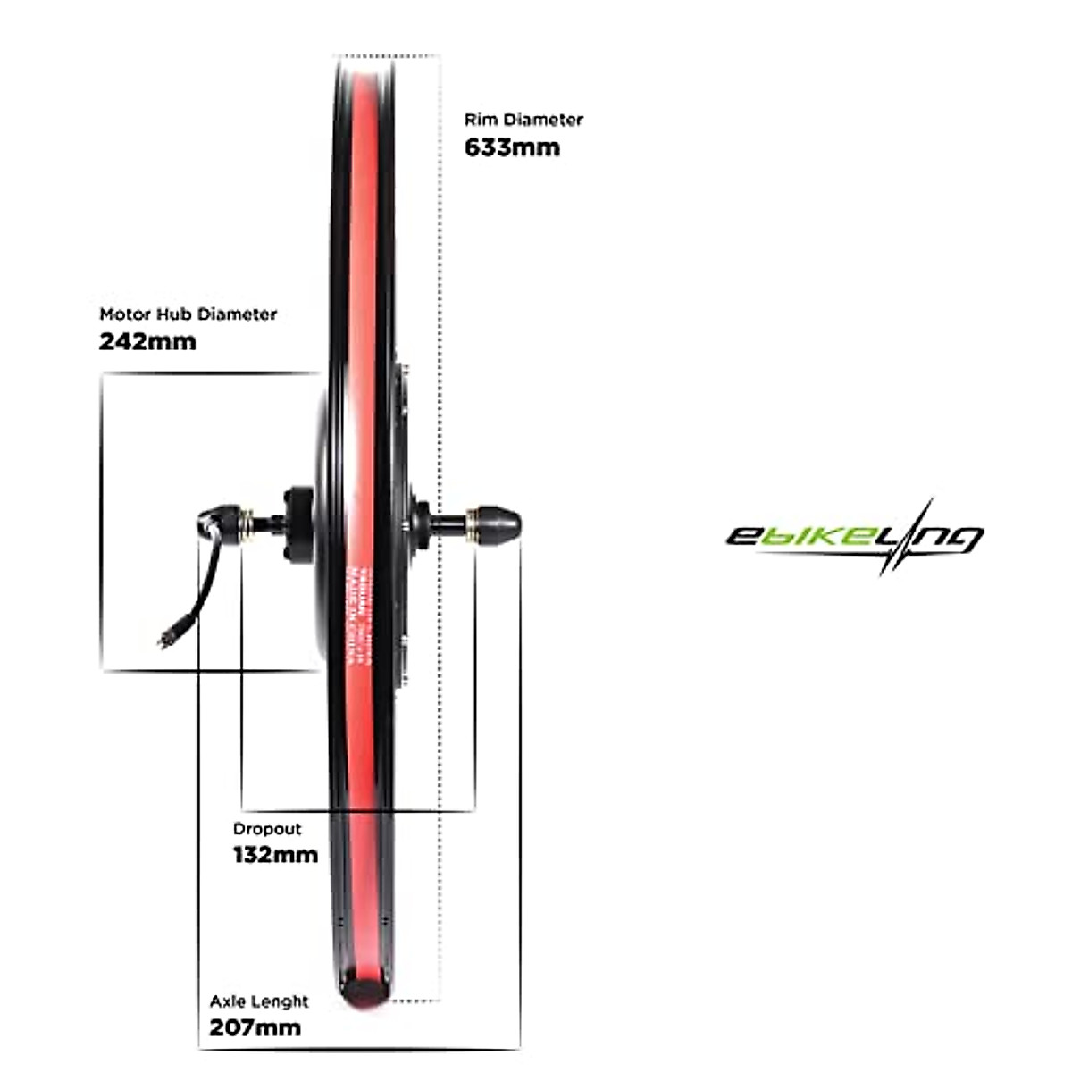 EBIKELING Waterproof Ebike Conversion Kit for Electric Bike 700C Rear Wheel Electric Bicycle Hub Motor Kit with Mountain Bike Rim 1500W 1200W 750W 500W Electric Bike Conversion Kit