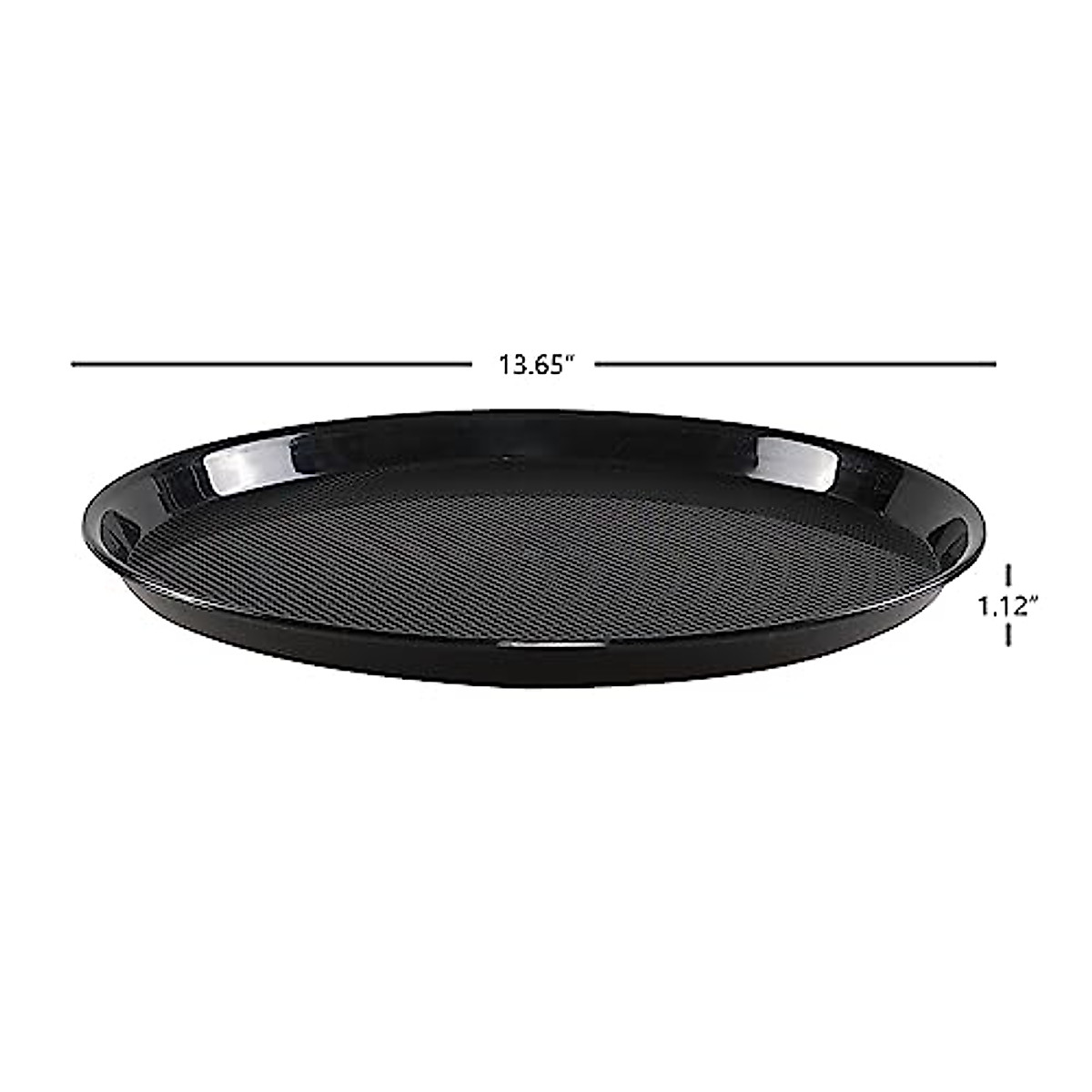 Zopnny 6-Pack Plastic Round Serving Trays, Breakfast Food Serving Trays Set