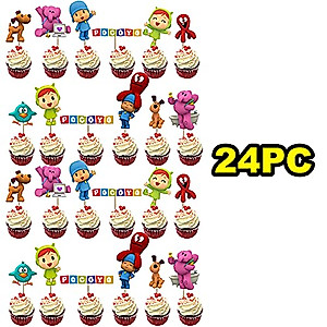 JEWELESPARTY 24PC POCOYO CUPCAKE TOPPER CAKE PARTY PARTY SUPPLIES FAVOR DECORATIONS DECOR THEME IDEA FUN CELEBRATION HAPPY BIRTHDAY FAVO GIFT CENTERPIECE DANCE VIDEO GAME MUSIC