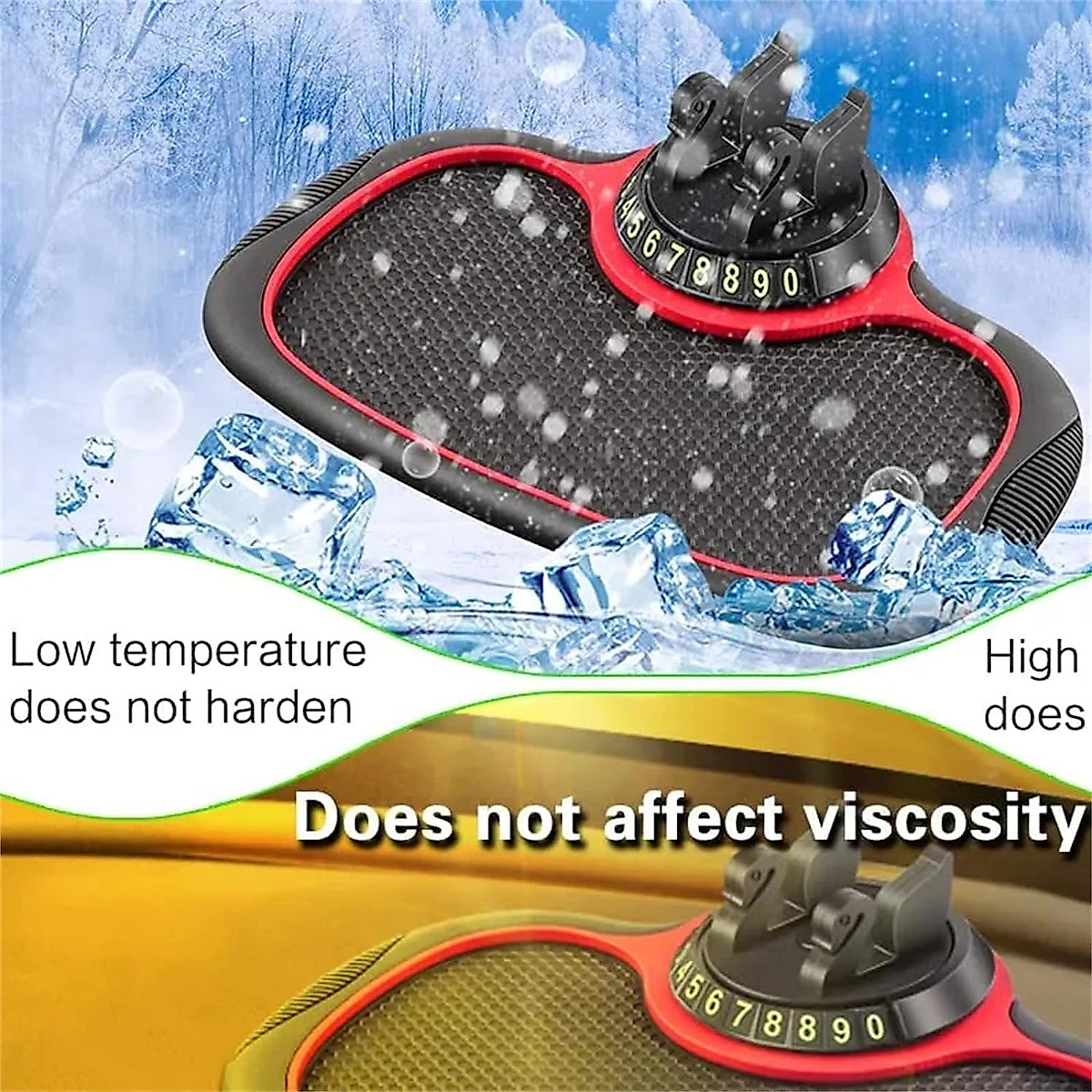 2024 New Multifunction Car Anti-Slip Mat Auto Phone Holder,Multi Function Phone Holder for Car,Anti-Slip Mat Auto Phone Holder,Universal Multifunction Car Dashboard Mat with Phone Holder in Car (B)